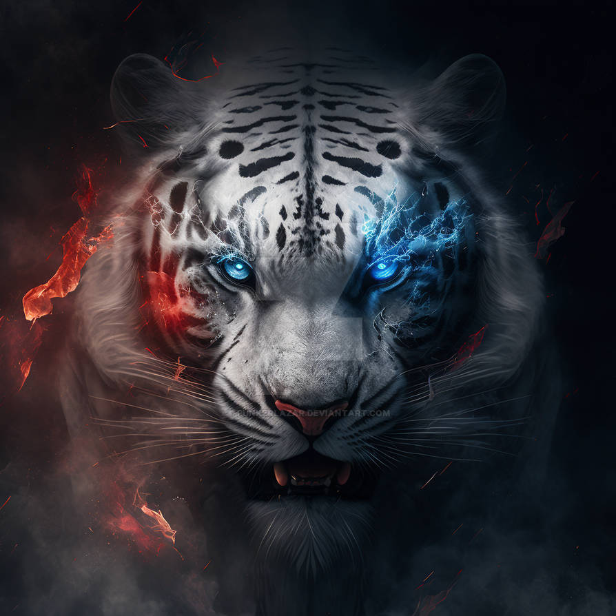 White Tiger Blue Eyes By Punkerlazar On Deviantart