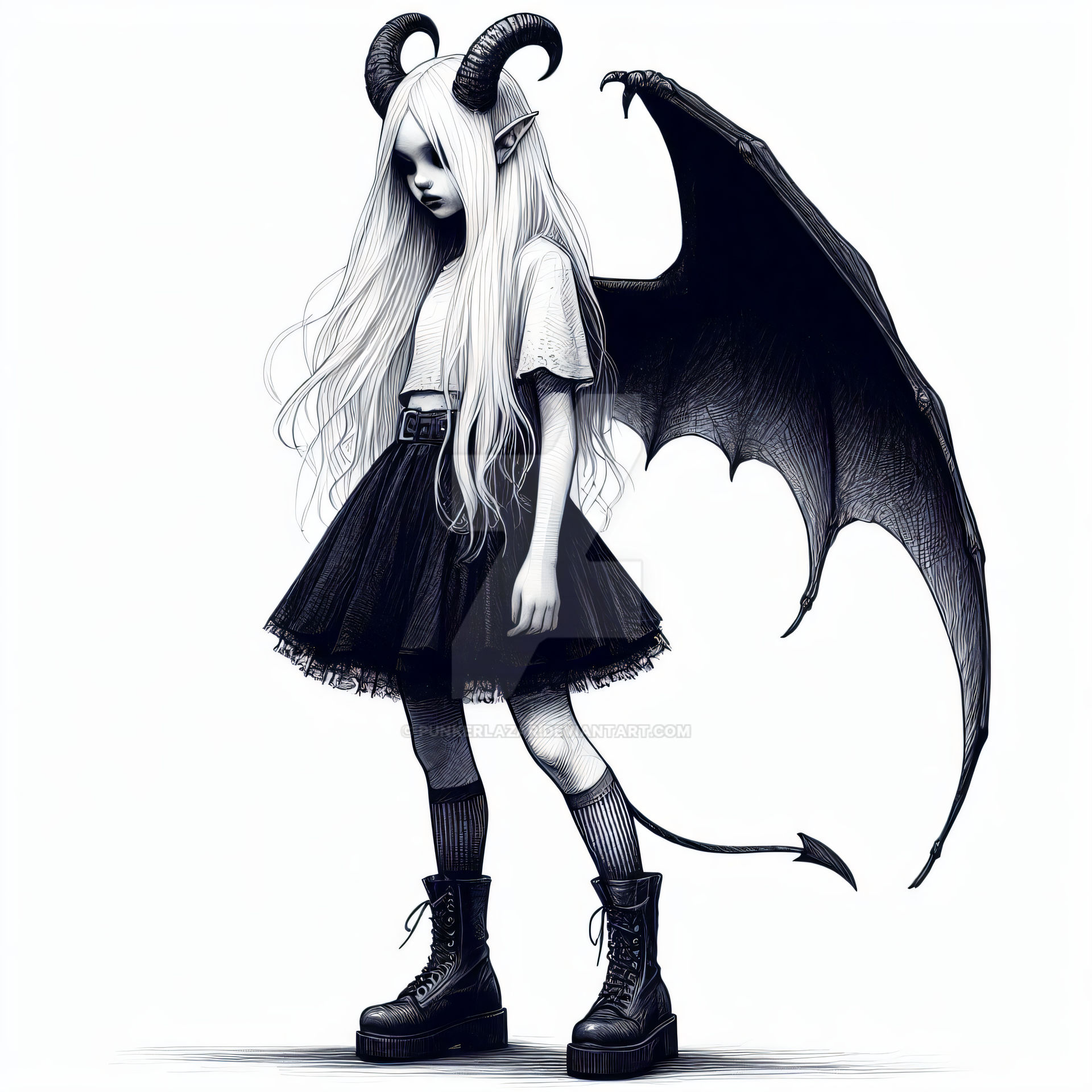 Albino Dark Succubus Demon 2 By Punkerlazar On Deviantart