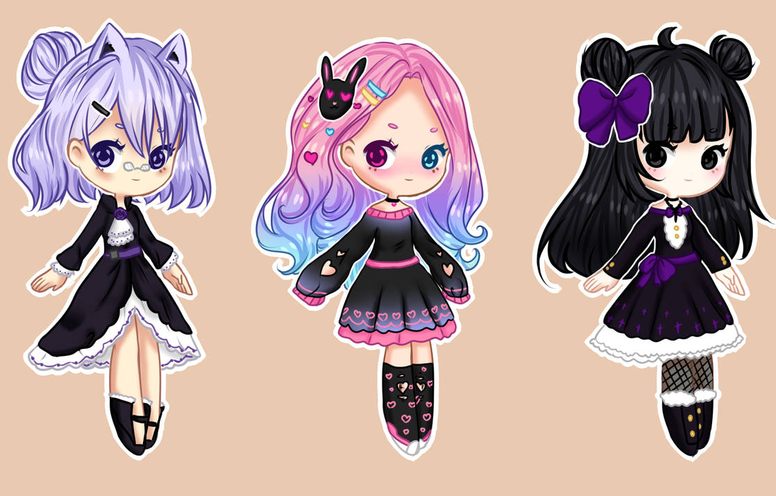 Auction Black Dresses Chibis Closed By Kikypops On Deviantart