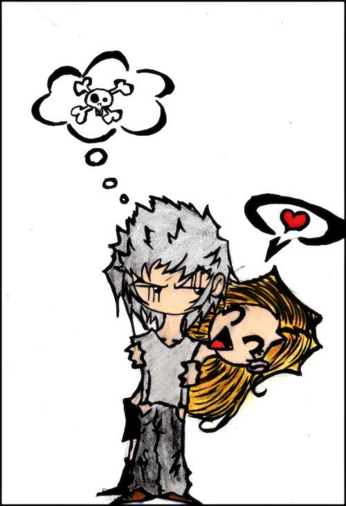Ares and Rika in chibi-style by AlecDarkness on DeviantArt