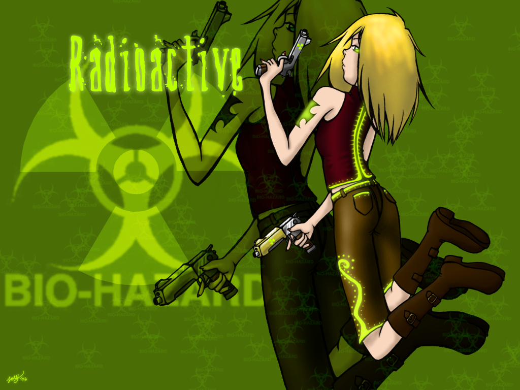 Radioactive gun gal wallpaper by K-Lynnette on DeviantArt