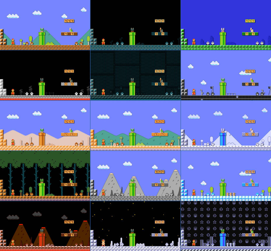 Smm2 Complete Smb1 Themes By Pixelmarioxp On Deviantart