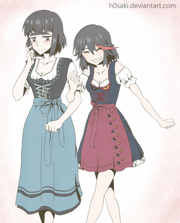 Satsuki And Ryuko Oktoberfest By H0saki On Deviantart