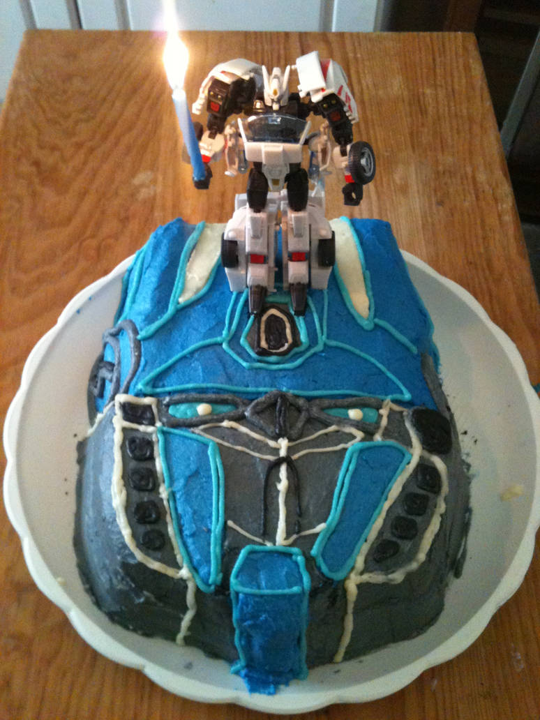 My Optimus Prime Cake With A Drift Candle By Ailgara On Deviantart