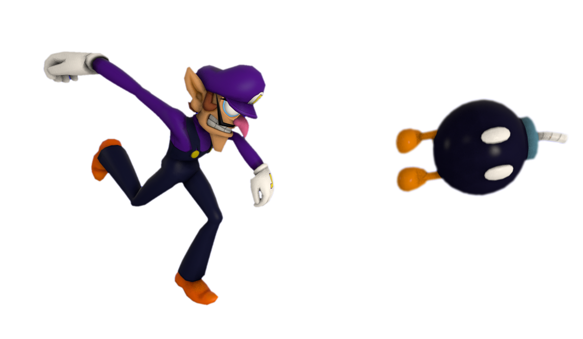 Plumber Waluigi Throwing a bob-omb by TransparentJiggly64 on DeviantArt Plumber Waluigi Throwing a bob-omb by TransparentJiggly64 on DeviantArt