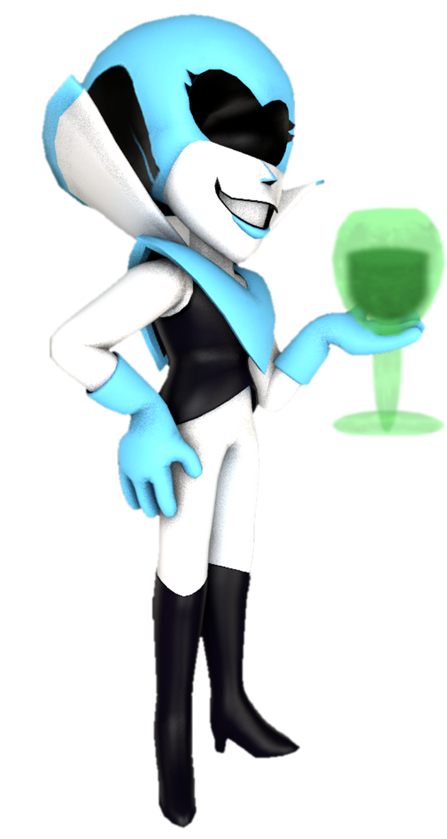 Queen Deltarune Holding A Glass Of Battery Acid By