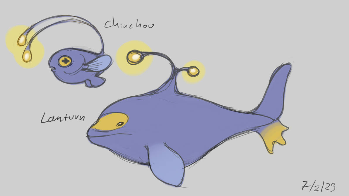 Realistic Lanturn And Chinchou By Noupie On Deviantart