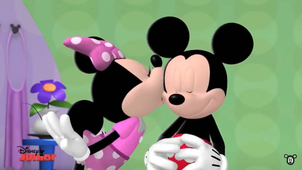 Minnie Kissing Mickey 1 By Disneyfanwithautism On Deviantart