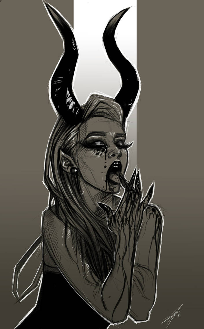 Demon Girl Sketch 1 By Nyctoinc On Deviantart