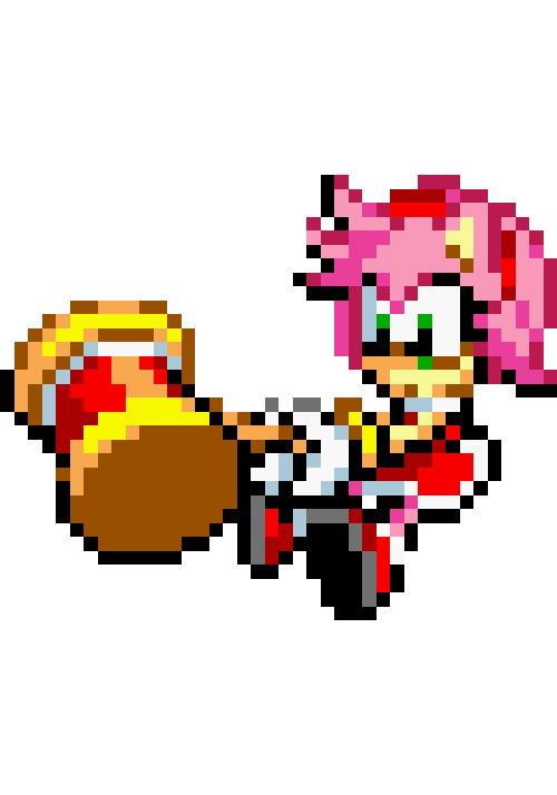 Amys Hammer Spin Sprite By Fg87sonicpixelart On Deviantart
