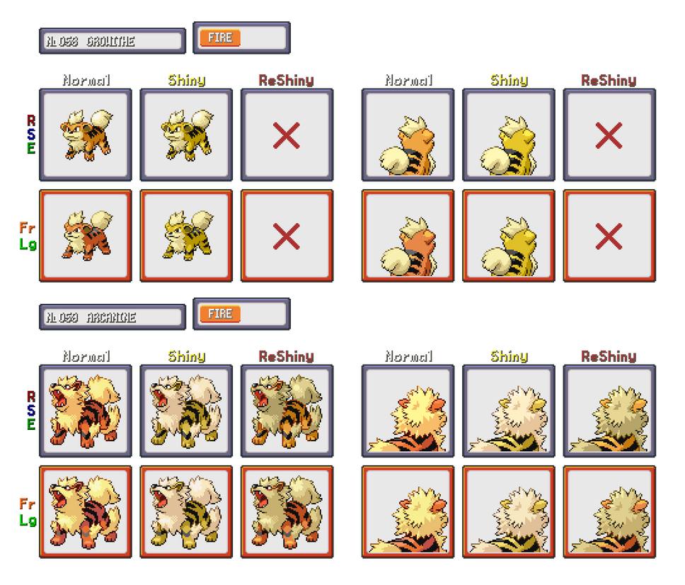 Shiny Recolour Growlithe Line Gen 3 By Shinydexproject On Deviantart