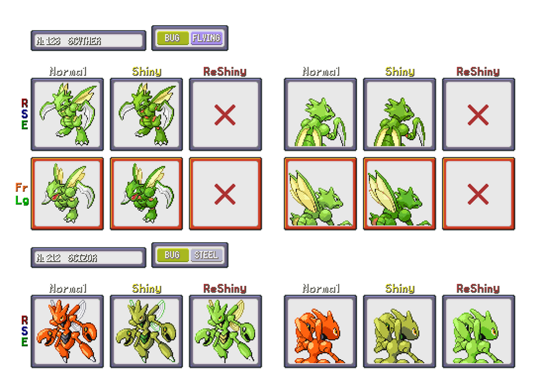 Shiny Recolour Scyther Line Gen 3 By Shinydexproject On Deviantart