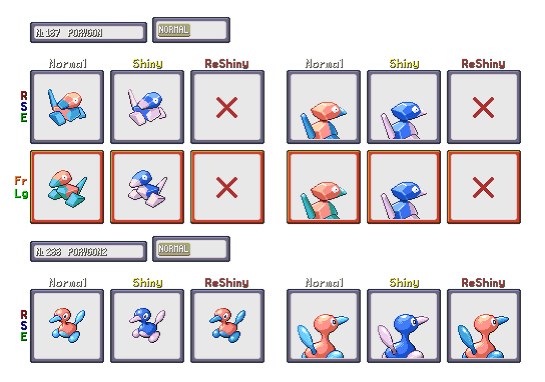Shiny Recolour Porygon Line Gen 3 By Shinydexproject On Deviantart