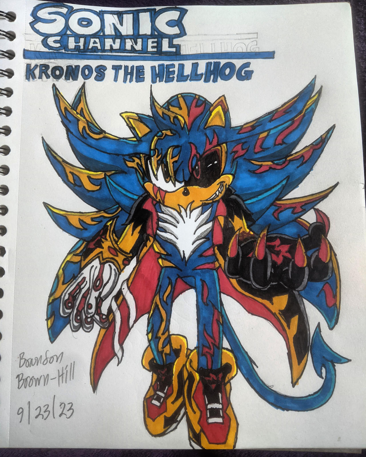 My New Sonic Oc Kronos The Hellhog By Tigroththecat On Deviantart