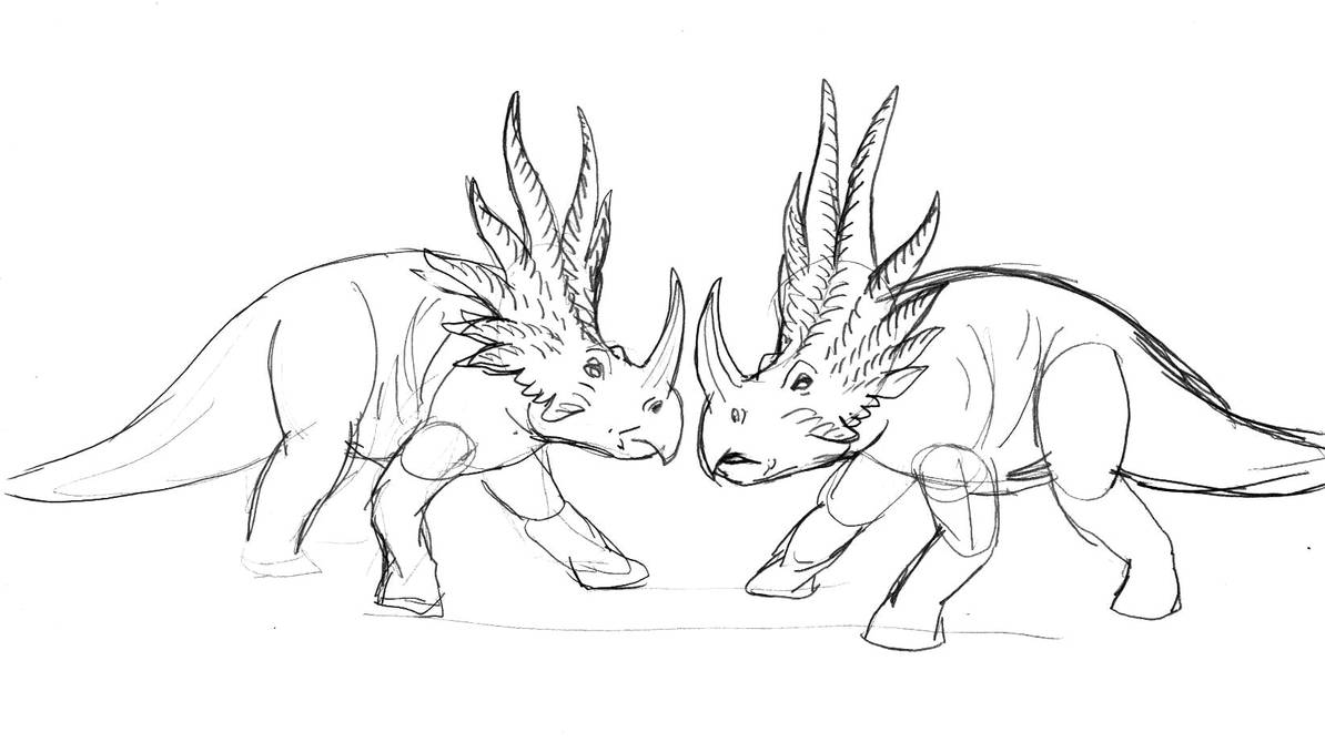 Sketch Styracosaurus by avancna on DeviantArt
