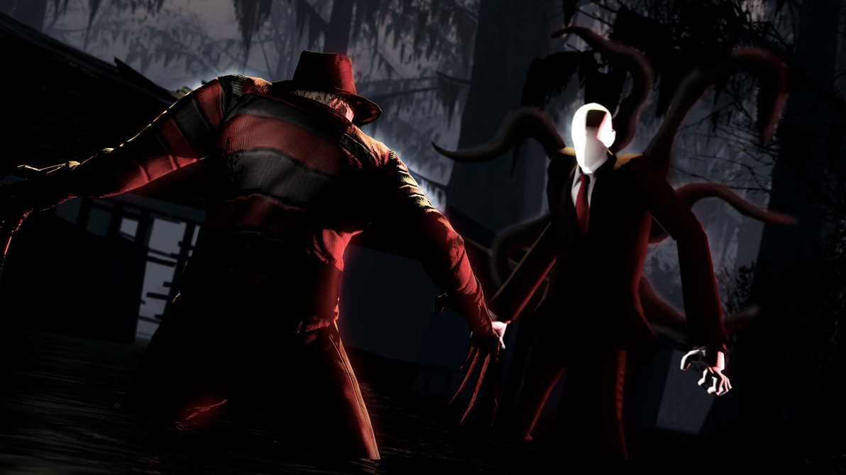 Freddy Kureger Vs Slender Man By Witchygmod On Deviantart