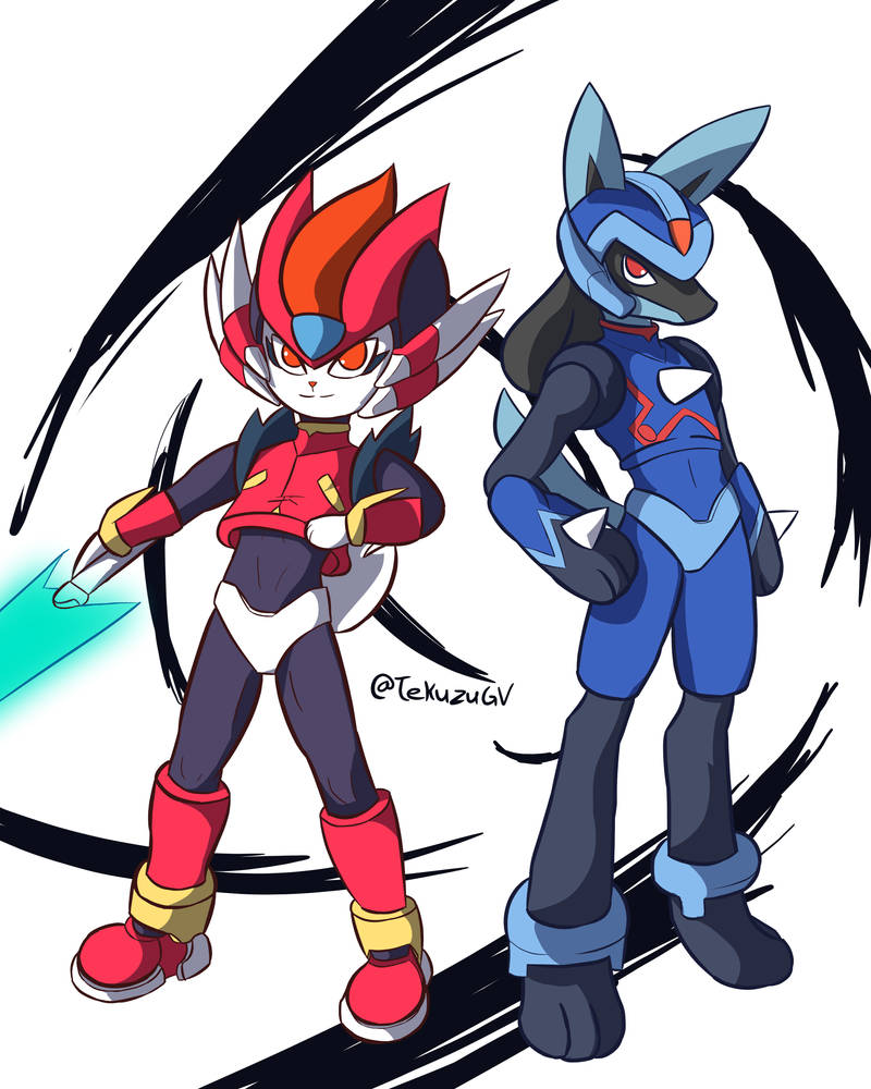 Lucario And Cinderace But In Megaman Zero Outfit By Tekuzu On Deviantart