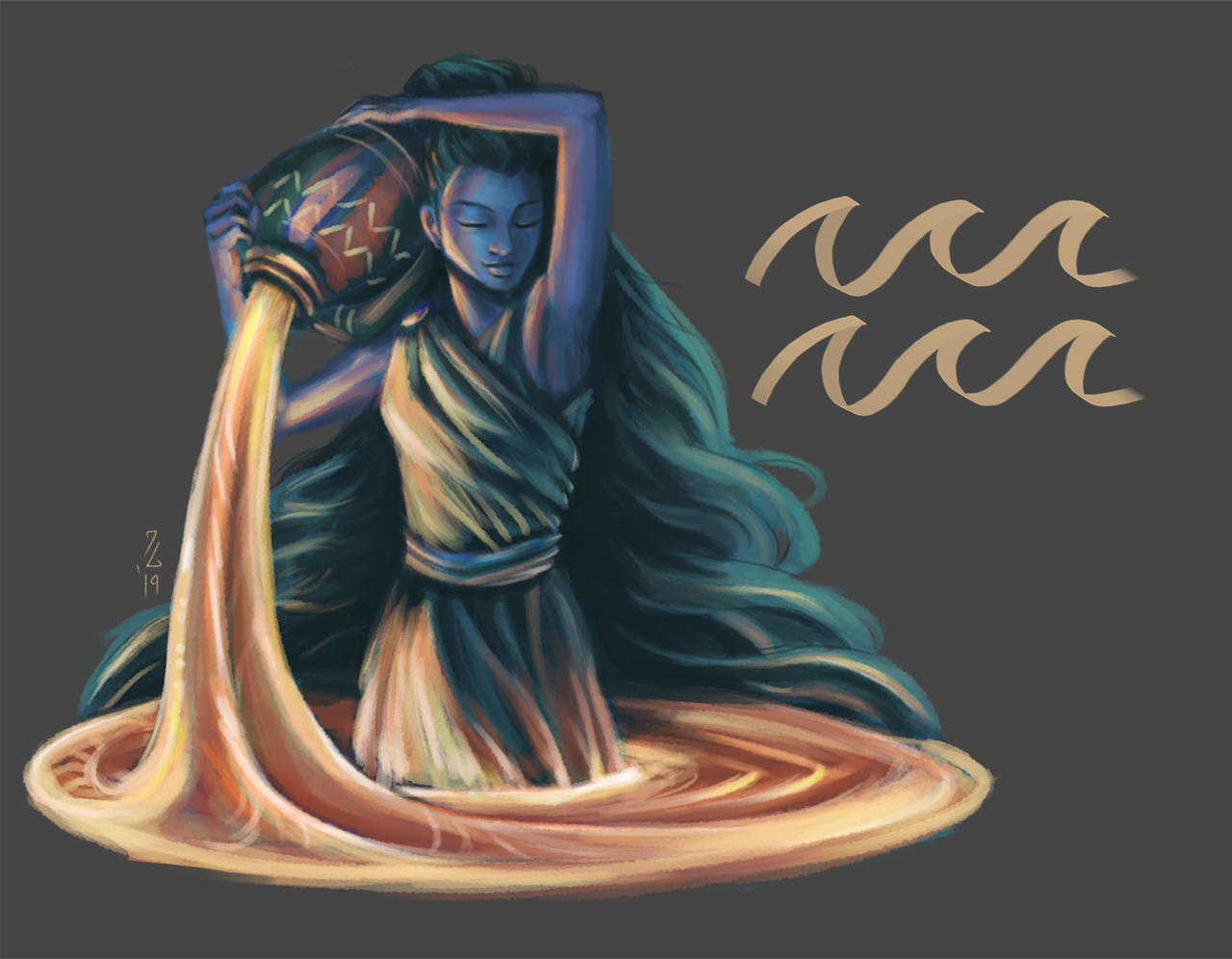 Aquarius - The Water Bearer by NaleBunny96 on DeviantArt Aquarius - The Water Bearer by NaleBunny96 on DeviantArt