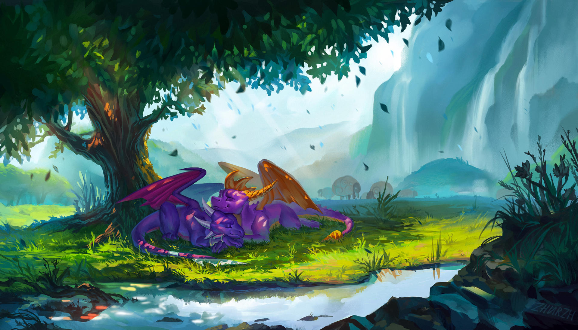 Spyro And Cynder By Zhurzh Art On Deviantart