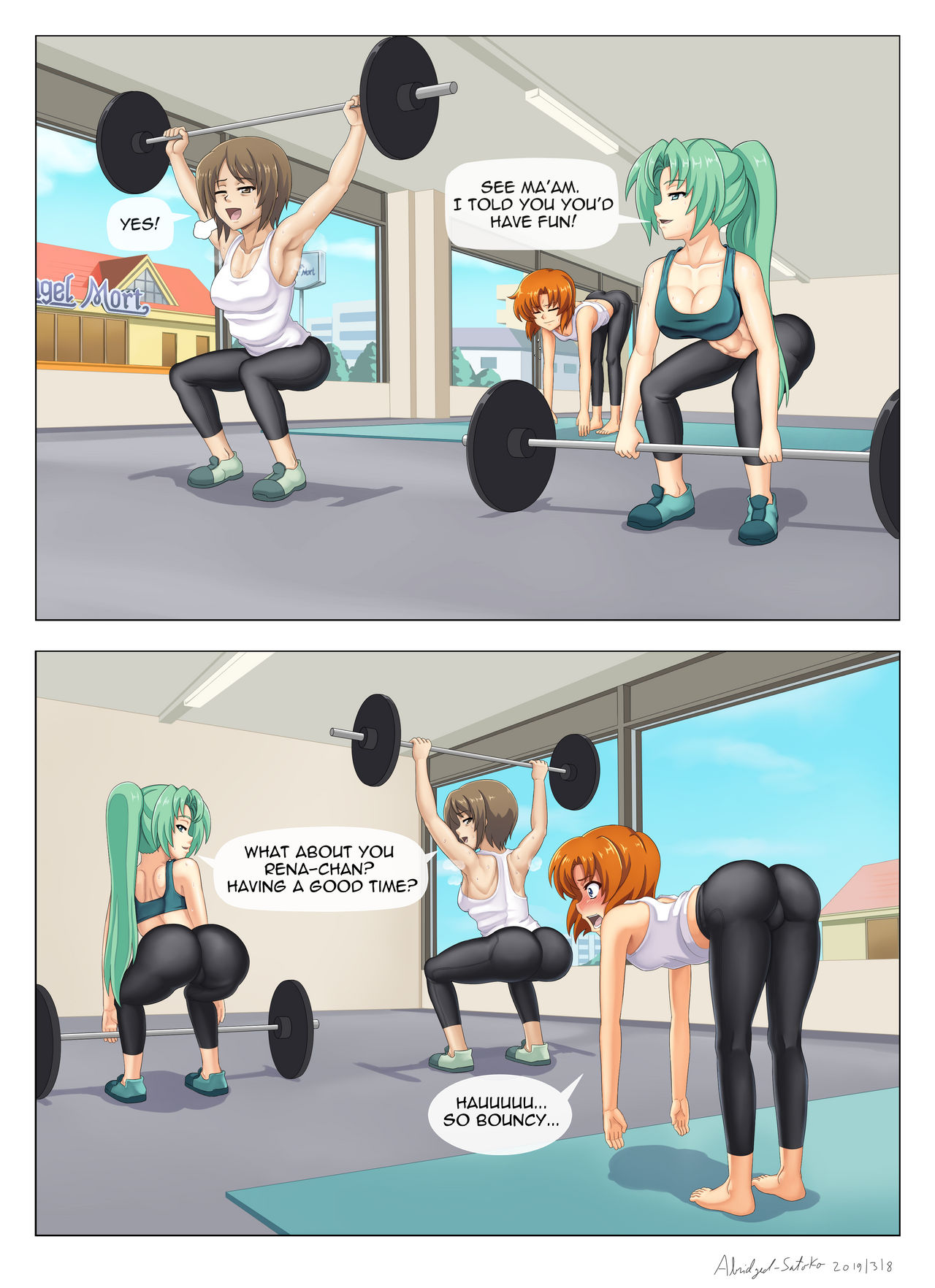 Commission Higurashi Girls At The Gym By Abridged Satoko On Deviantart