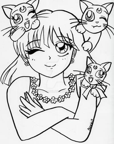 Summertime Hotaru And Moon Kitties La By Yuni Naoki On Deviantart