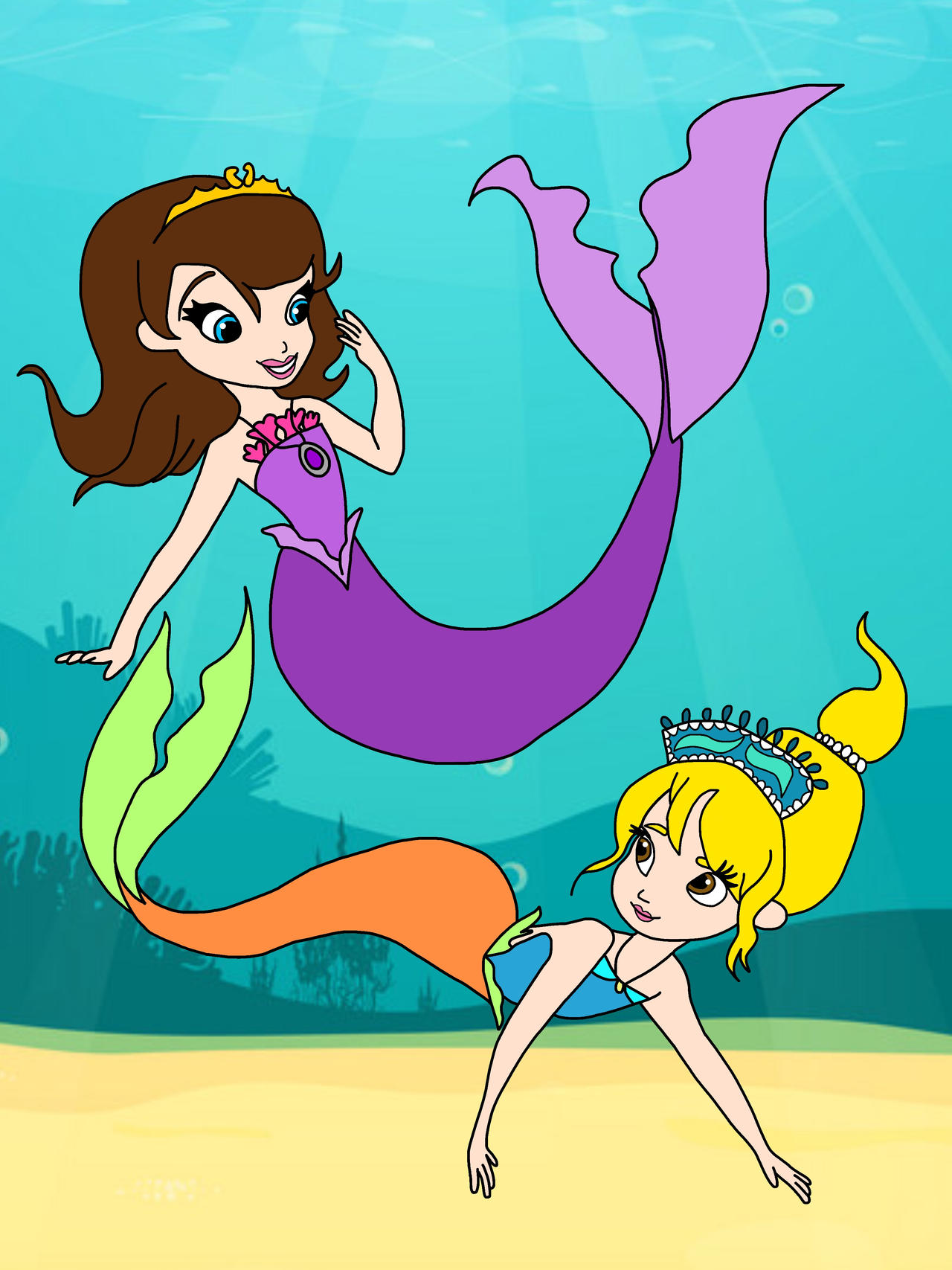 Sofia The First And Oona The Mermaid Fan Art By Spikeomeo On Deviantart