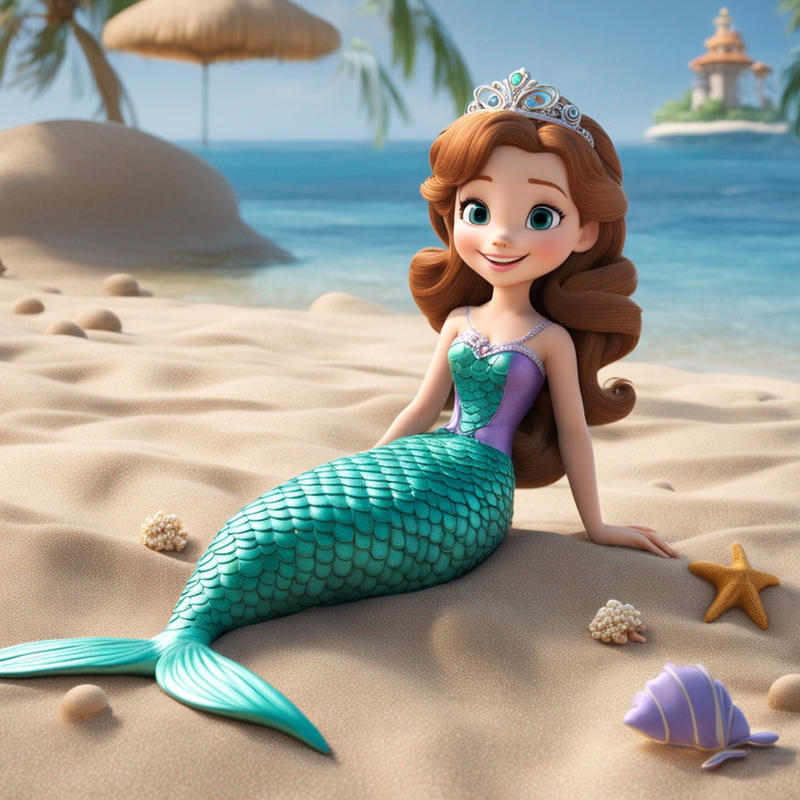 Sofia The First Mermaid Laying On The Beach 3 By Spikeomeo On Deviantart