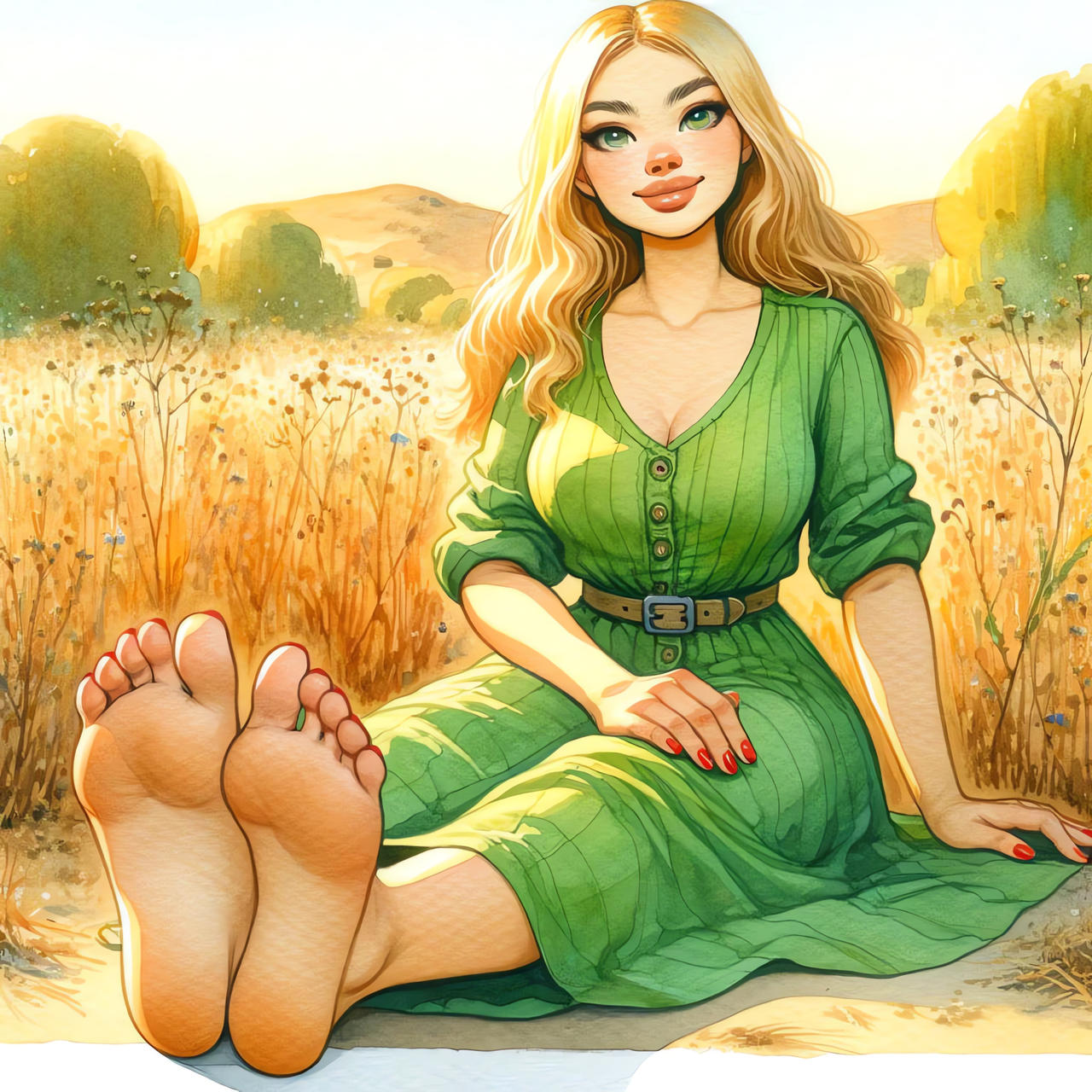Ai Summertime Countryside By Ticklishpeach On Deviantart
