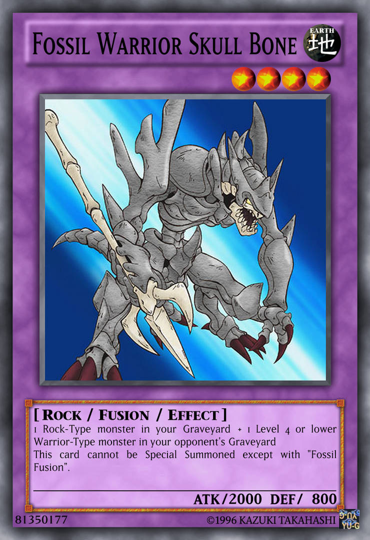 Fossil Warrior Skull Bone Yu Gi Oh Card Fixed By Kaibacorp Expres On