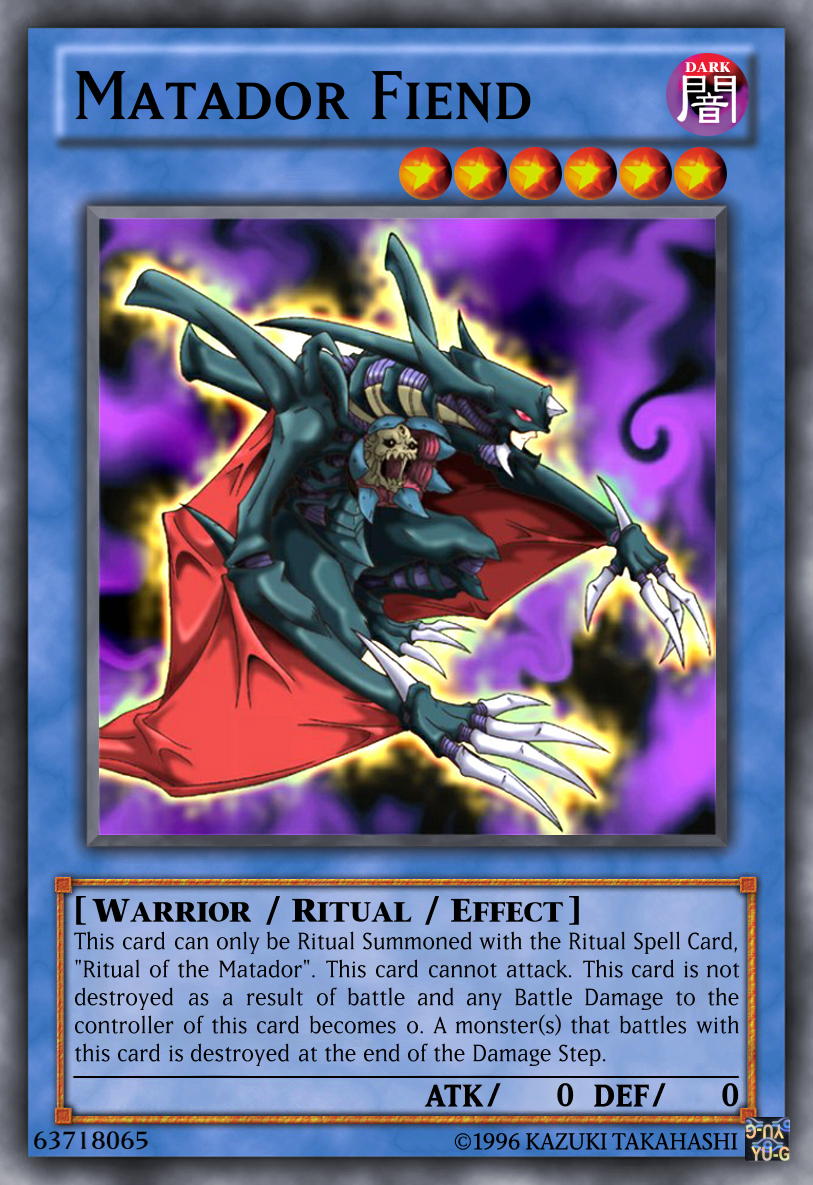 Matador Fiend Yu-Gi-Oh! custom card by Duel-Express on DeviantArt Matador Fiend Yu-Gi-Oh! custom card by Duel-Express on DeviantArt