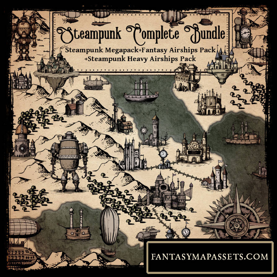 Steampunk Complete Bundle Fantasy Map Assets By Atypikk01 On Deviantart
