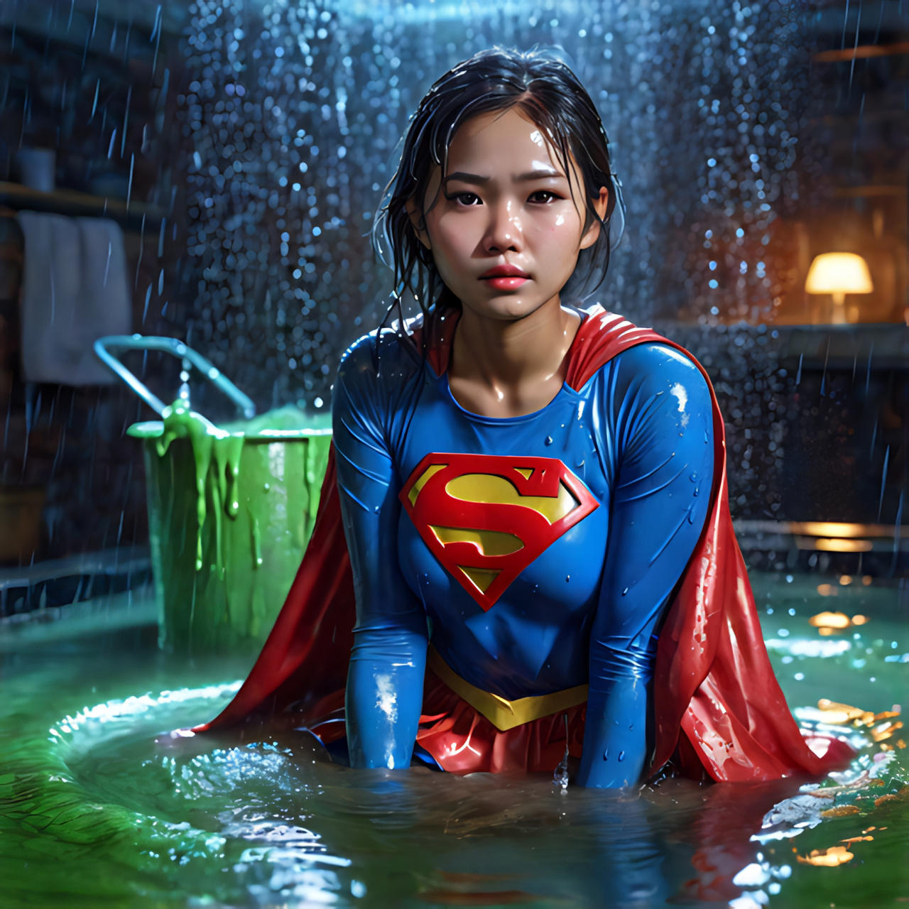 Asian Supergirl Impending Slime Shower By Zsthegeeky On Deviantart