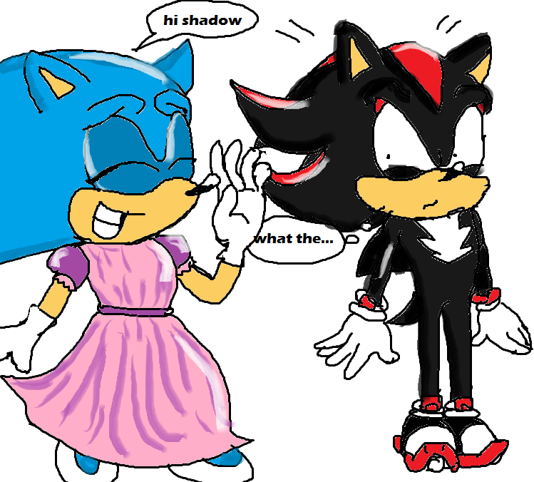 Sonic In Dress By Debinshi On Deviantart