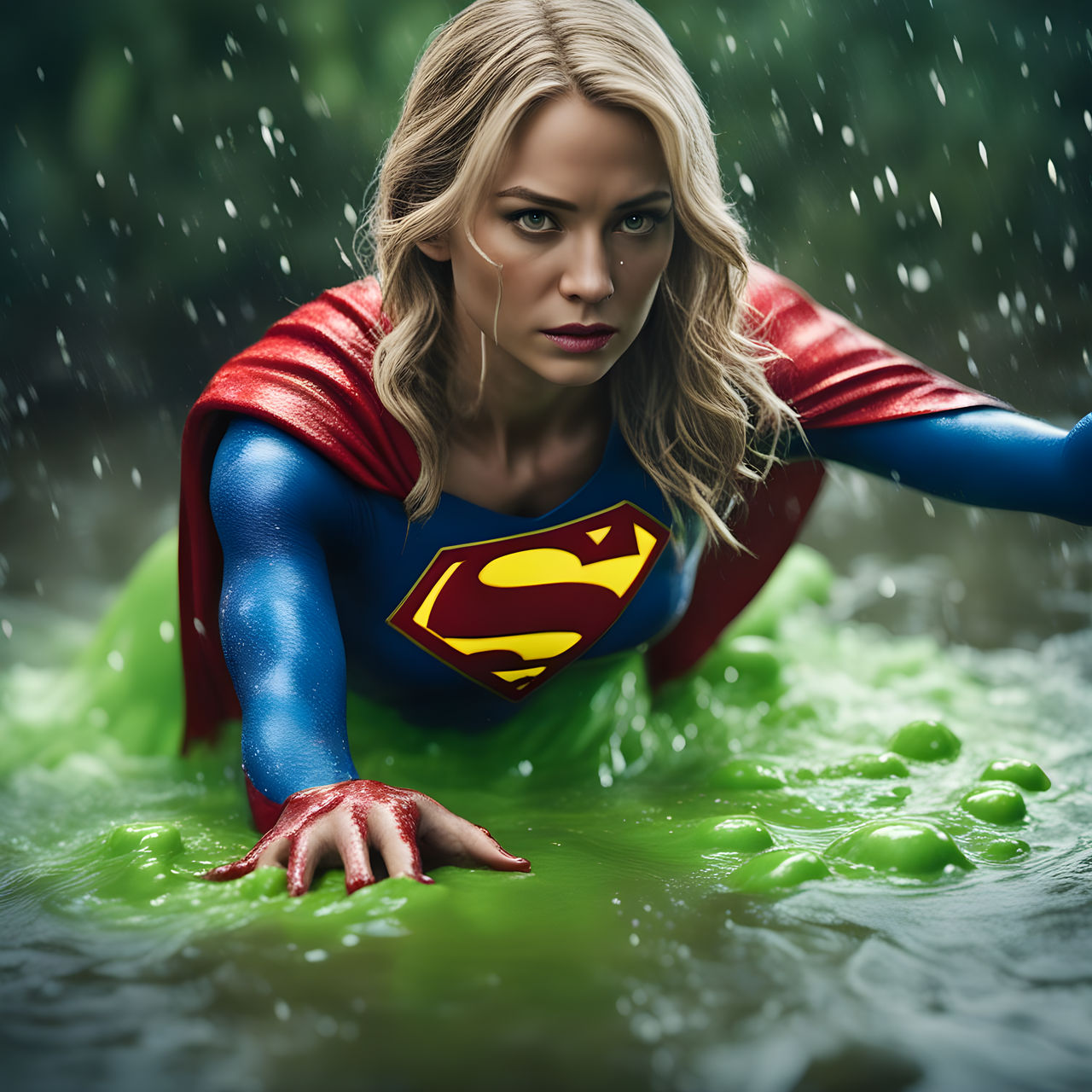 Supergirl In The Kryptonite Slime By Nega1 On Deviantart