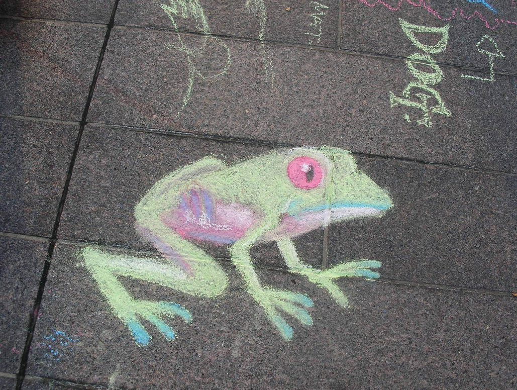 Chalk Frog by Ninjerina on DeviantArt