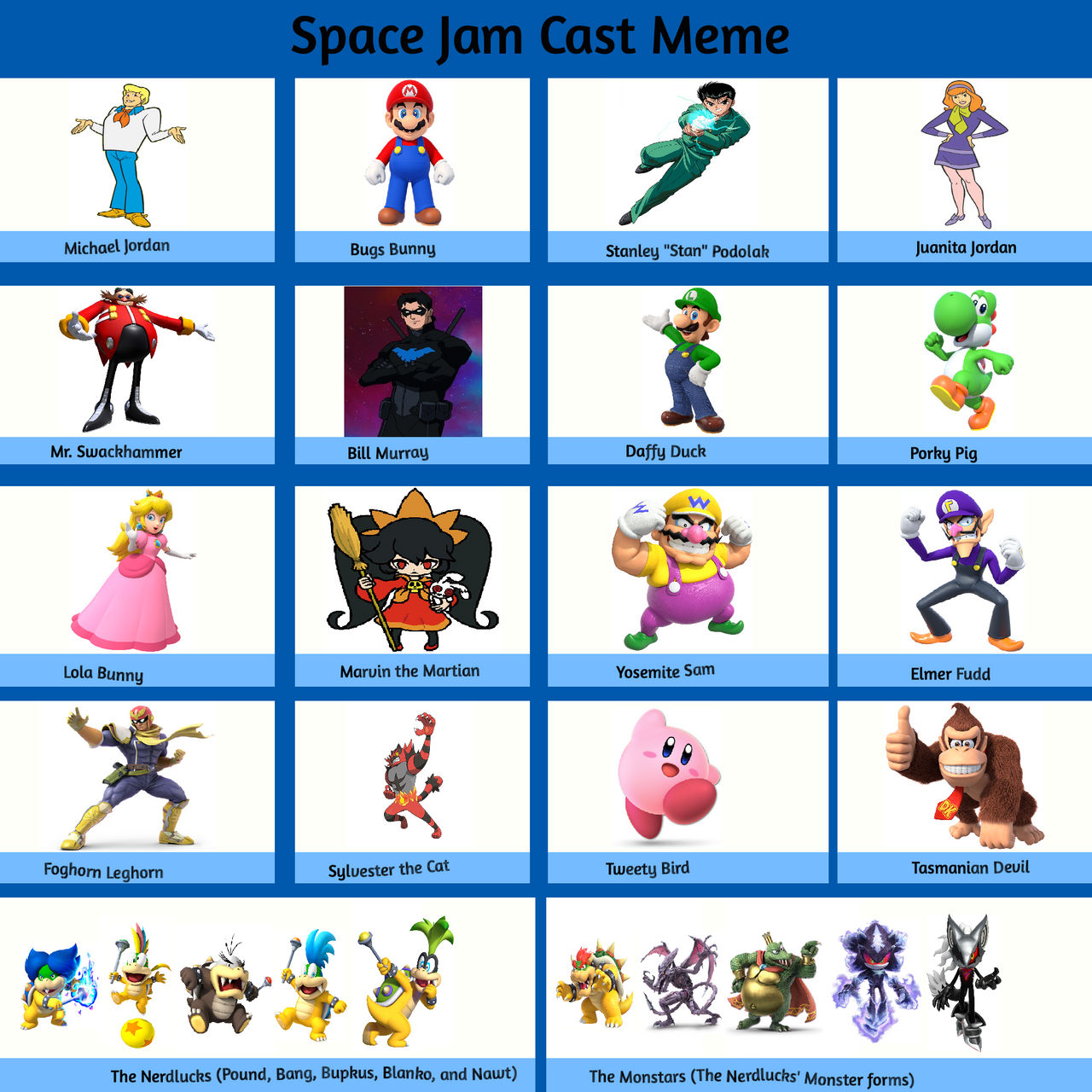 My Space Jam Cast Meme by Tara012 on DeviantArt My Space Jam Cast Meme by Tara012 on DeviantArt