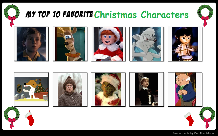 Top 10 Favorite Christmas Characters My Favorite By TheFoxPrince11 On top-10-favorite-christmas-characters-my-favorite-by-thefoxprince11-on