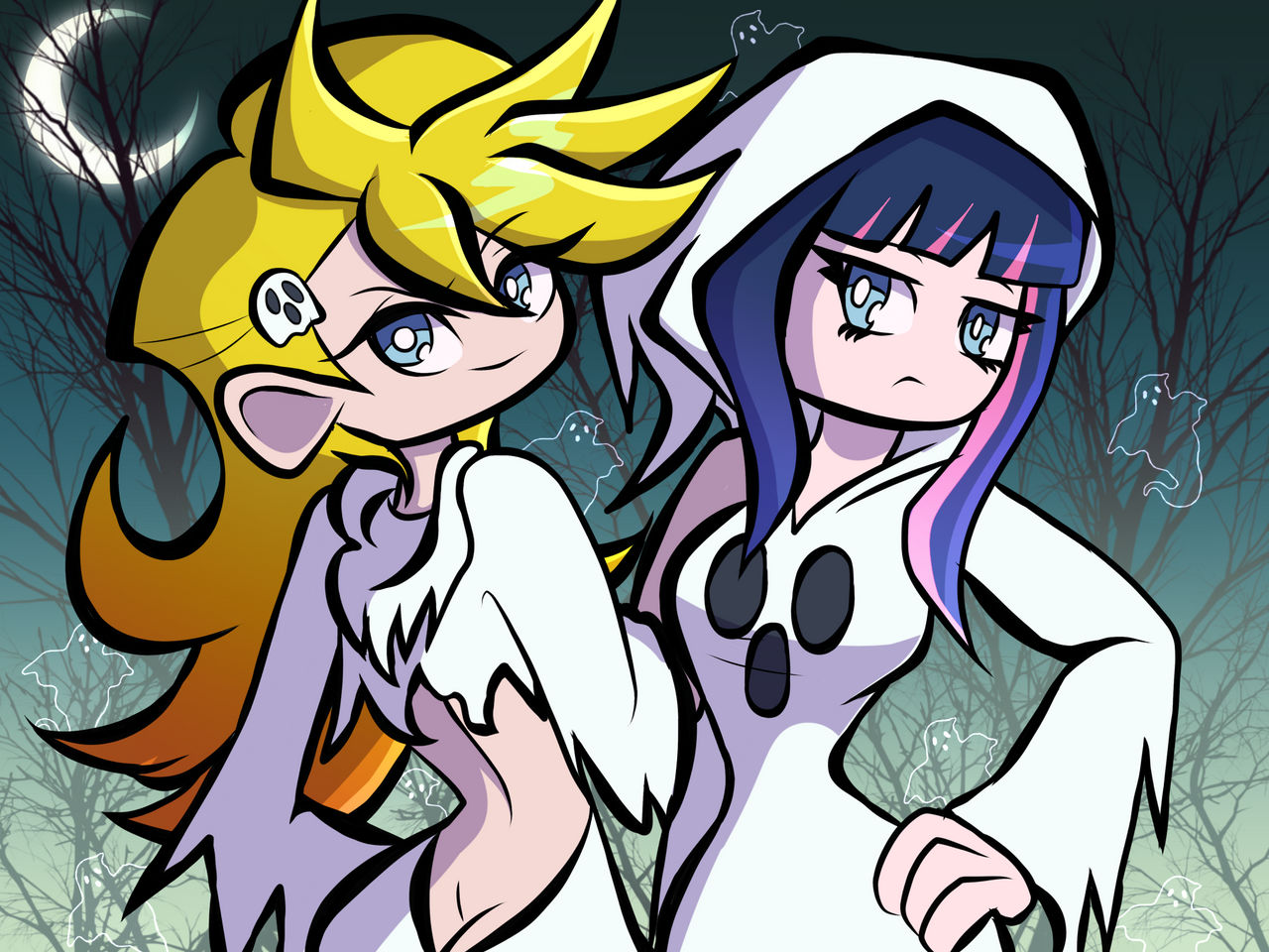 Panty And Stocking Ghost Girls By Genesisgoldstein On Deviantart