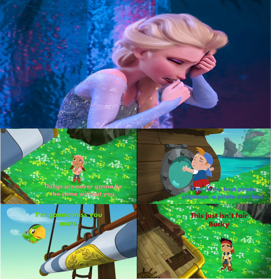 Elsa Feels Sad For Jake And His Crew By Doodlebopsftw On Deviantart
