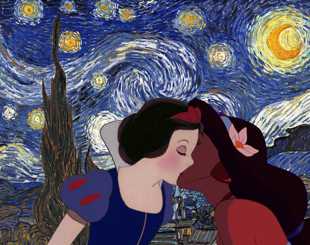 Jasmine And Snow White Kissing By Background Conquerer On Deviantart