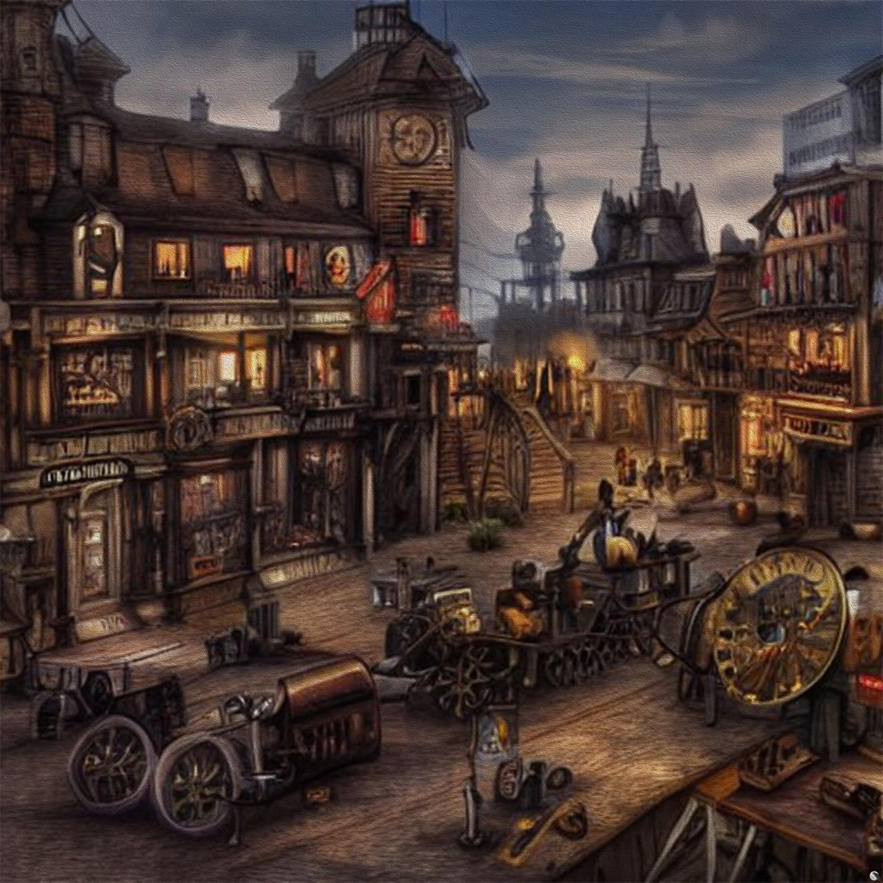Steampunk Town by MilaAbbott on DeviantArt Steampunk Town by MilaAbbott on DeviantArt