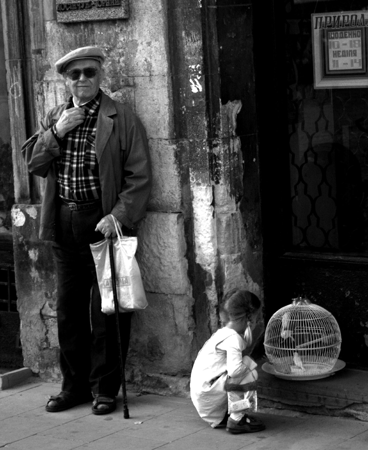 Old Man Girl And Canaries By Pavel Ozik On Deviantart