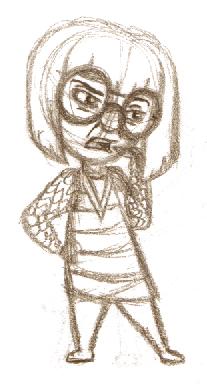 Edna Mode 2 sketch by SirenFoxx on DeviantArt