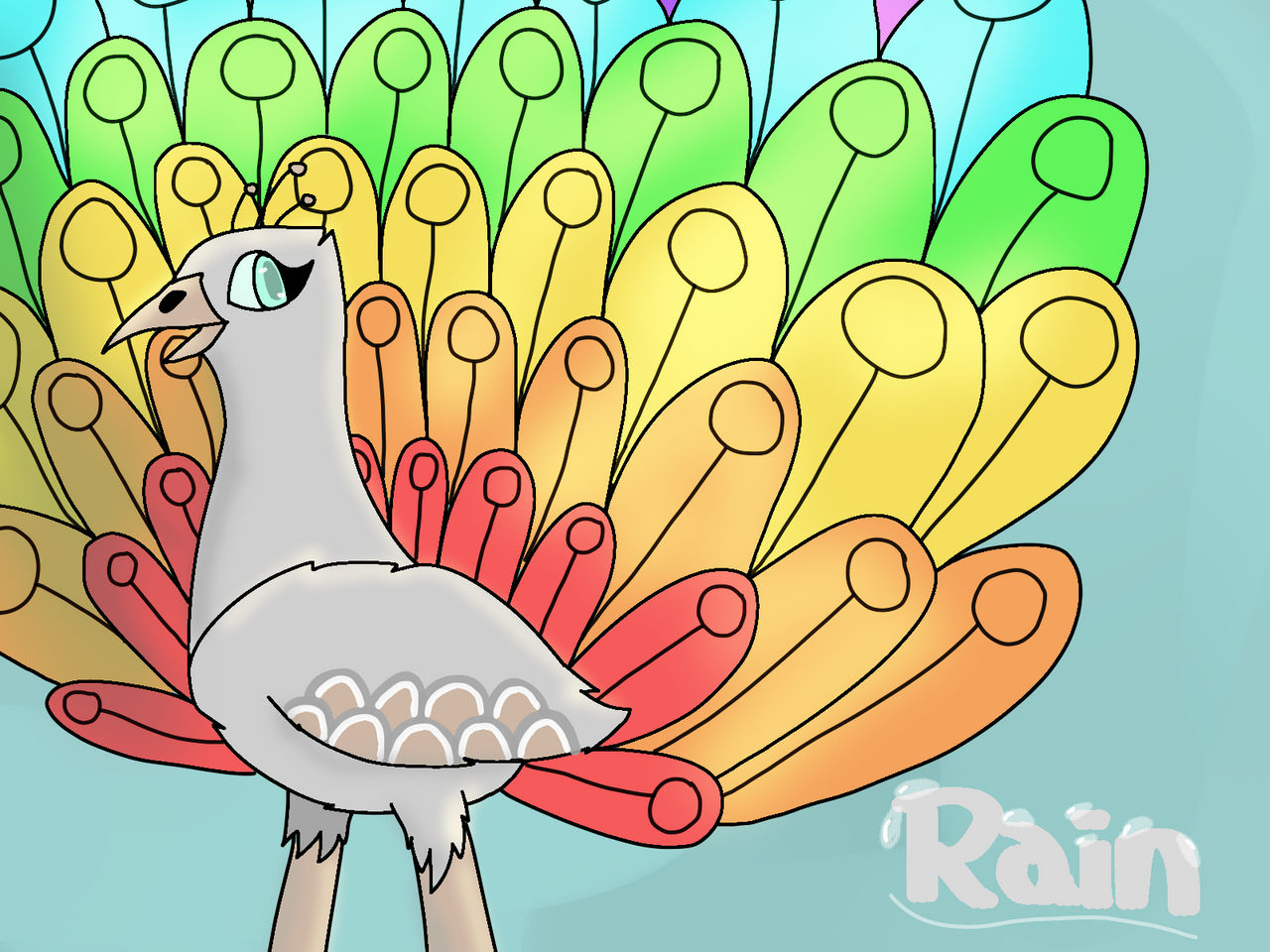 Peacock Rain By Cutewarriorcat123 On Deviantart