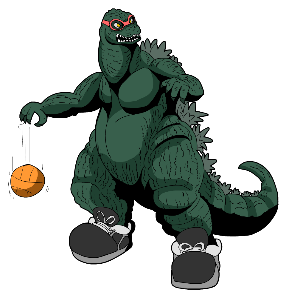 Godzilla Plays Basketball By Pbjam On Deviantart