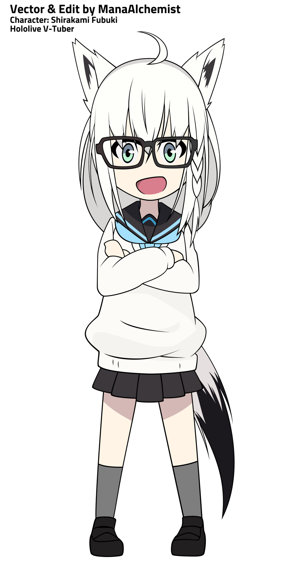 Vector Yuru Shirakami Fubuki Glasses By Manaalchemist On Deviantart