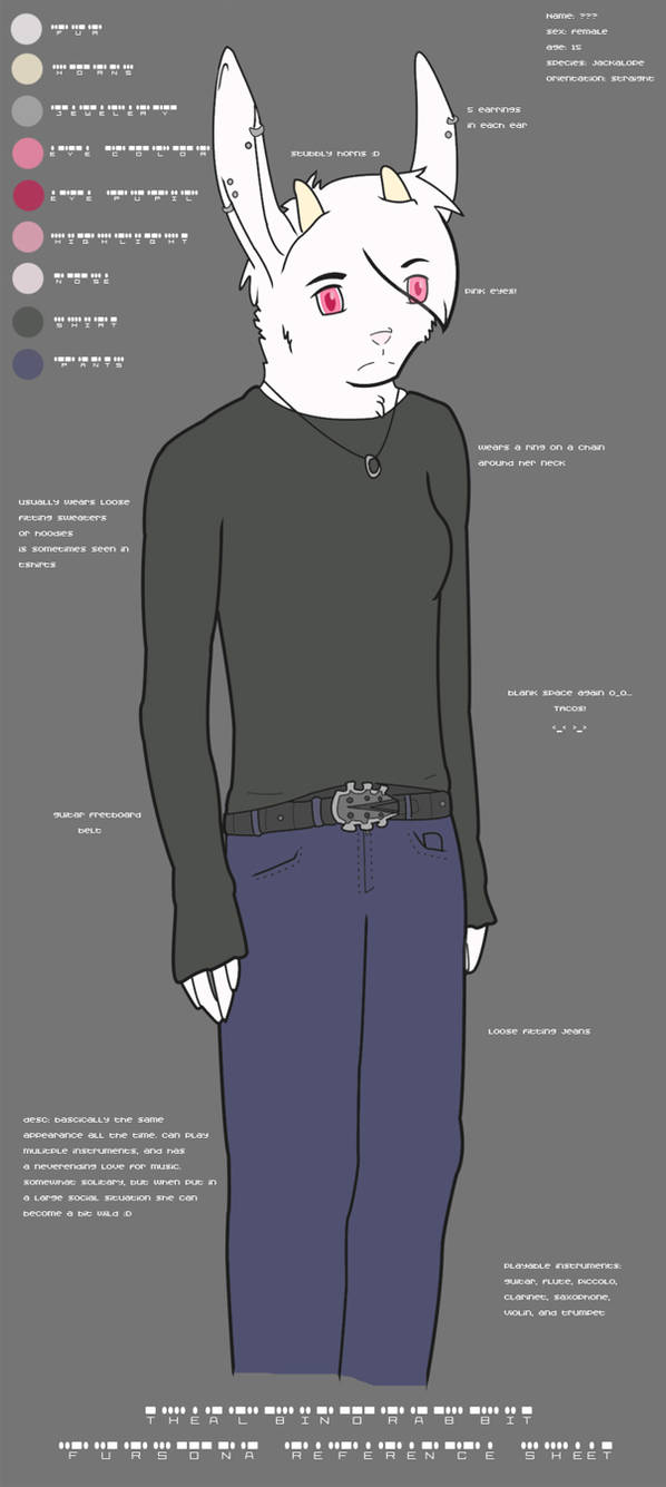 Fursona Reference Sheet by thealbinorabbit on DeviantArt
