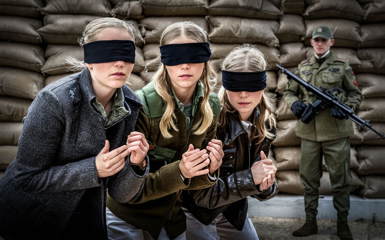 Girls Wearing Blindfolds And Grd Clothing Stand By Jimohat On Deviantart