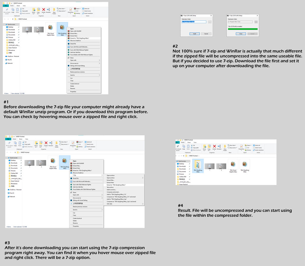 7 Zip File Compression Decompression Tutorial By Mystic Mmd On Deviantart