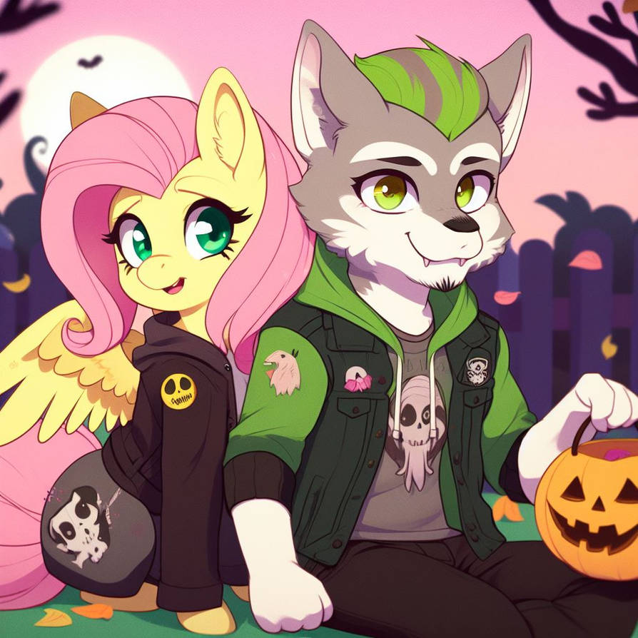 Flutterbat And A Wolf Friend By Kronnotime On Deviantart